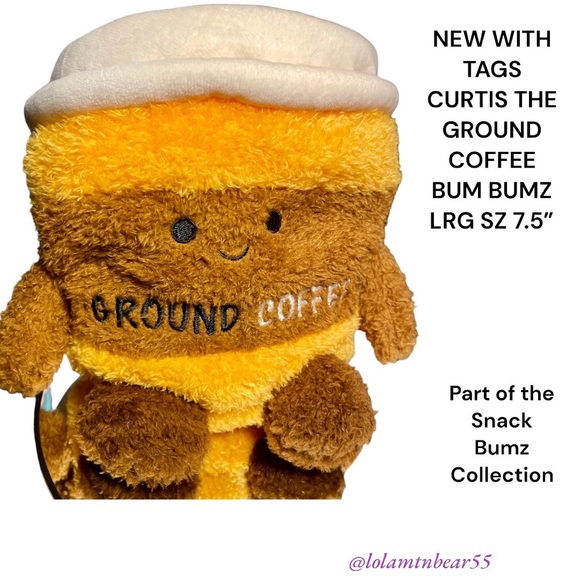 Bum Bumz | Toys | New Wtags Curtis The Ground Coffee Bum Bumzlrg Sz 75 Part Of The Snack Bumz ...